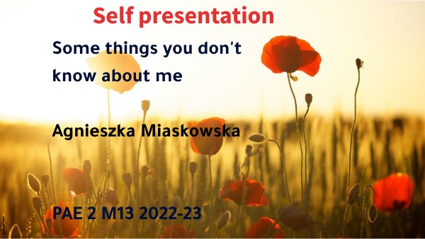 PAE2 Self presentation