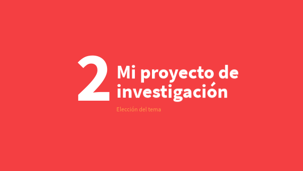 2. Mi proyecto de investigación