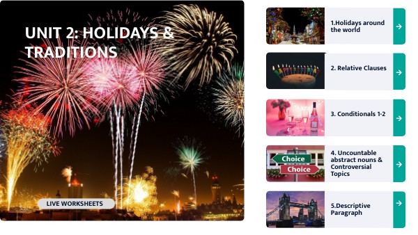 ESL4. U2: HOLIDAYS AND TRADITIONS