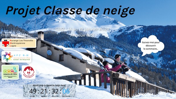 Projet de classe de neige 2024 | Genially
