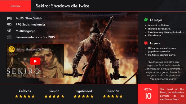 Sekiro best game | Genially
