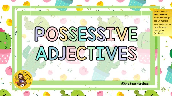Possessive adjectives, and pronouns review | Genially