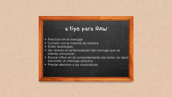Tips para RAW | Genially