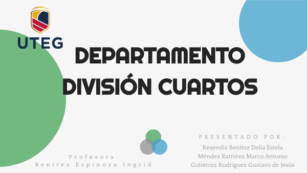 Departamento de DIVISIÓN DE CUARTOS | Genially