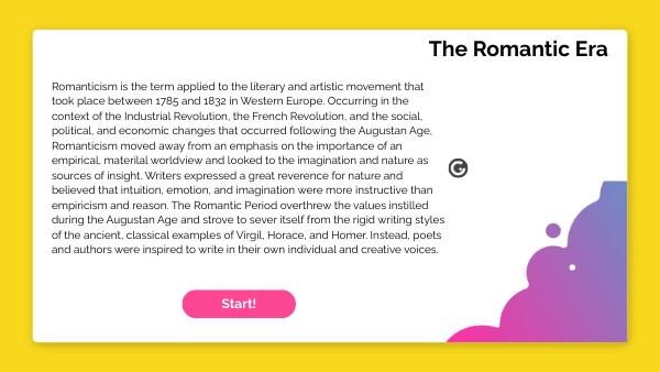 The Romantic Era 1 | Genially