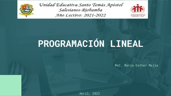 PROGRAMACIÓN LINEAL