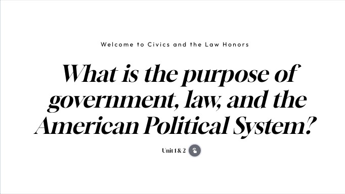 Civics and the Law: Unit 1 & 2