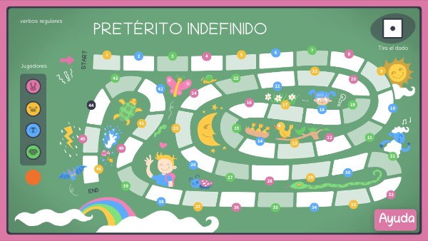BOARD GAME: Pretérito indefinido. Verbos regulares. | Genially