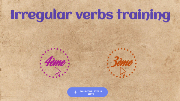 Irregular verbs training