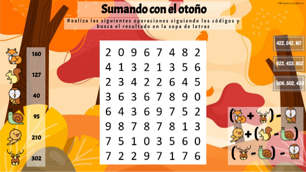 Suma con el otoño | Genially