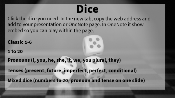 Dice overview | Genially