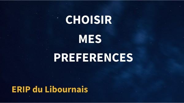 Choisir mes préférences | Genially