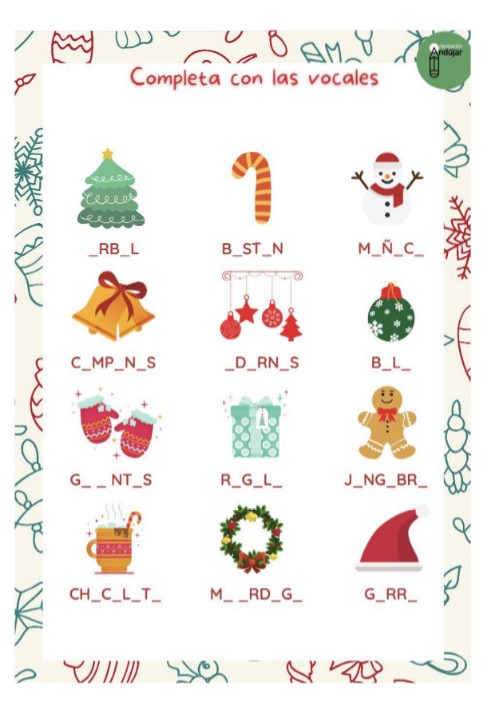 Completa vocales Navidad