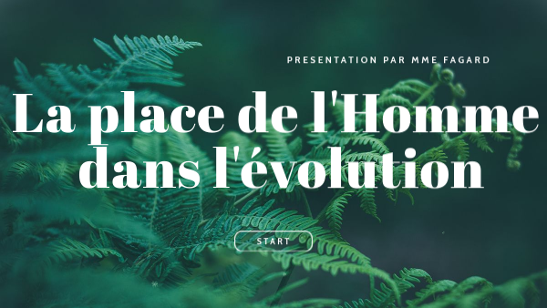 La place de l'homme dans l'évolution | Genially