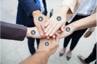 Imagen interactiva. Las 5C del trabajo en equipo | Genially