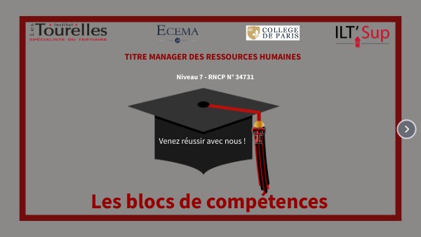 Blocs de compétences Titre MRH | Genially