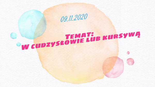 Cudzysłów i kursywa | Genially