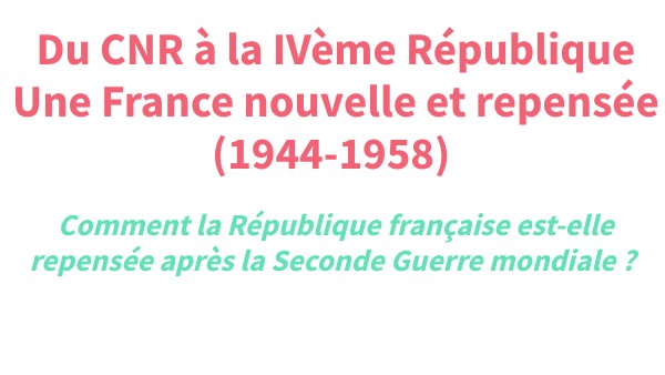 Du CNR à la IVe République | Genially