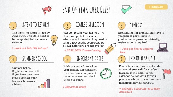 End of Year Checklist