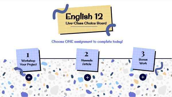 Live Class Choice Board 2/24