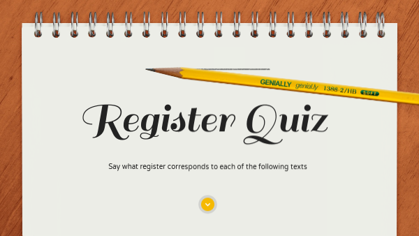 register quiz | Genially