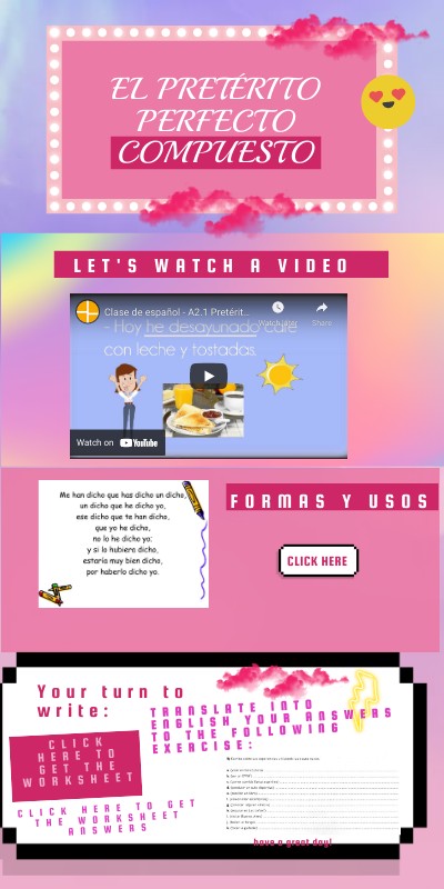 PRETÉRITO PERFECTO COMPUESTO | Genially
