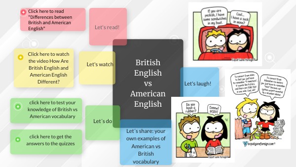 British English vs American English | Genially
