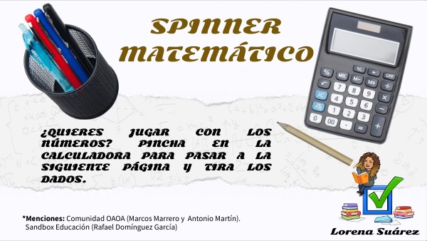 Spinner Matemático-dados 6 caras | Genially