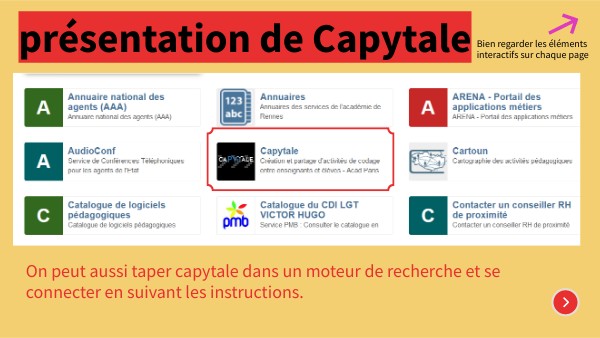 Présentation de Capytale | Genially