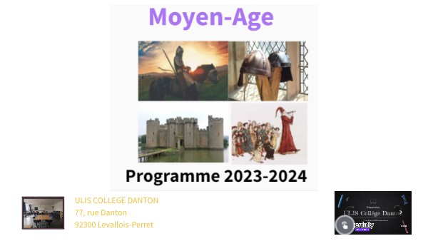 ULIS DANTON 2023-2024 : Le MOYEN AGE | Genially
