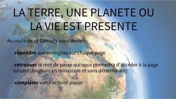 Terre planète habitable | Genially