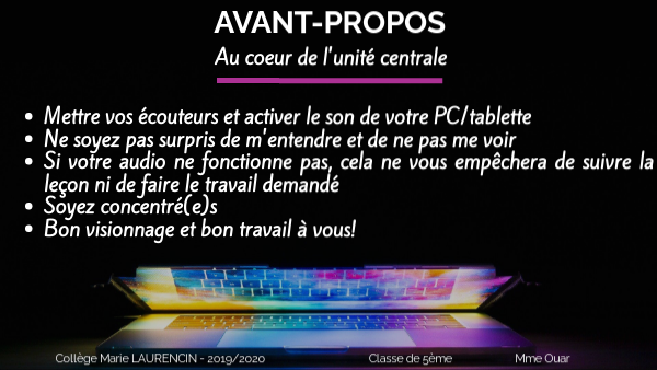 Unité centrale d'un ordinateur_Techno_5ème | Genially
