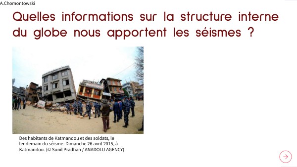 Séismes - structure interne globe