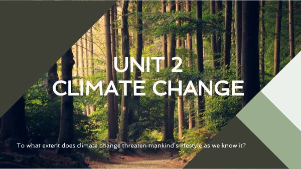 UNIT 2 CLIMATE CHANGE