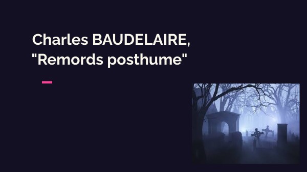 "Remords posthume" de Baudelaire