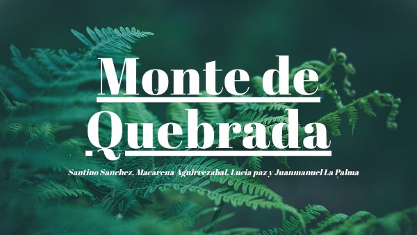 MONTE DE QUEBRADA BIOLOGIA QUINTO | Genially