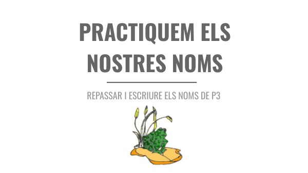 PRACTIQUEM ELS NOMS DE LA CLASSE- LA BASSA- P3I ESCRIURE- P3 | Genially