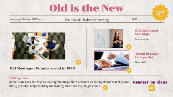 Meetings - Old is the New | Genially