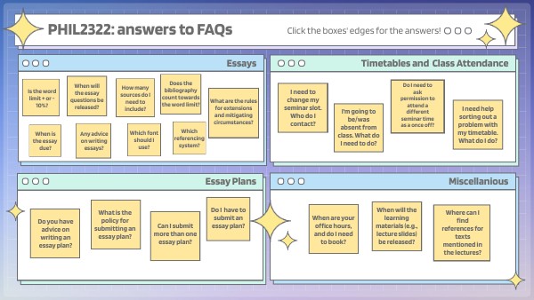 PHIL2322 FAQs | Genially