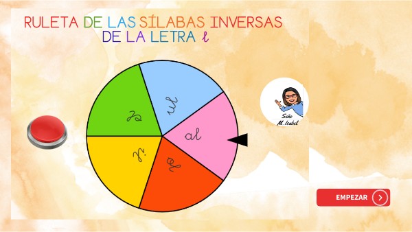 RULETA SÍLABAS INDIRECTAS DE LA L