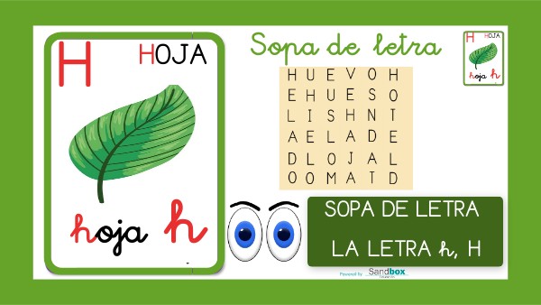 SOPA DE LETRAS PALABRAS CON H
