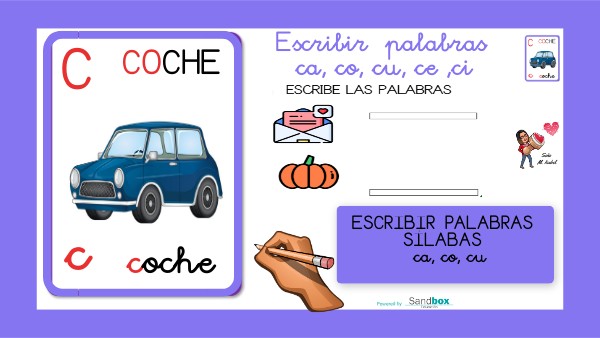 ESCRIBE PALABRAS CA, CO, CU, CE, CI