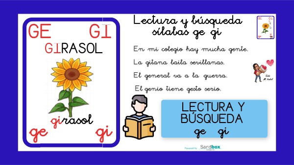 LECTURA Y BÚSQUEDA SÍLABAS GE GI | Genially