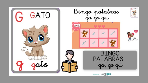 BINGO PALABRAS CON GA,GO,GU