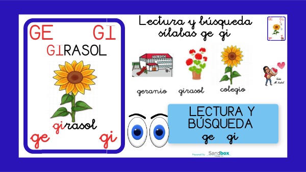 LECTURA Y BÚSQUEDA DE SÍLABAS GE GI | Genially
