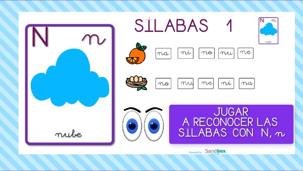 RECONOCER LAS SÍLABAS 1 CON N n