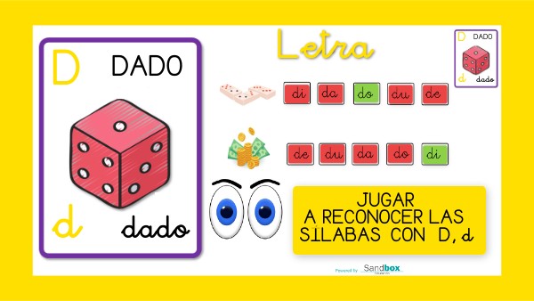 RECONOCER LAS SÍLABAS DE LA LETRA D