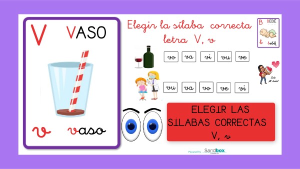 ELEGIR LAS SÍLABAS CORRECTAS LETRA V