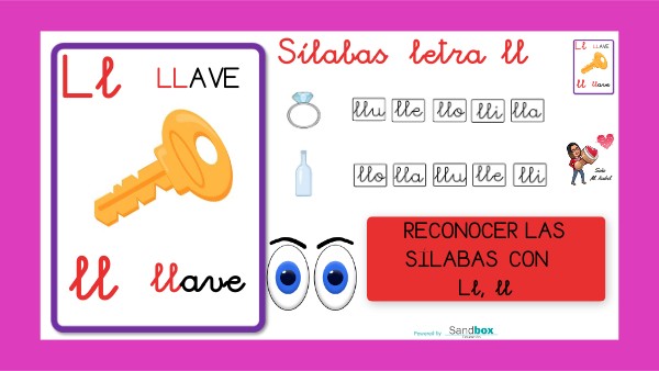 RECONOCER LAS SILABA LETRA LL