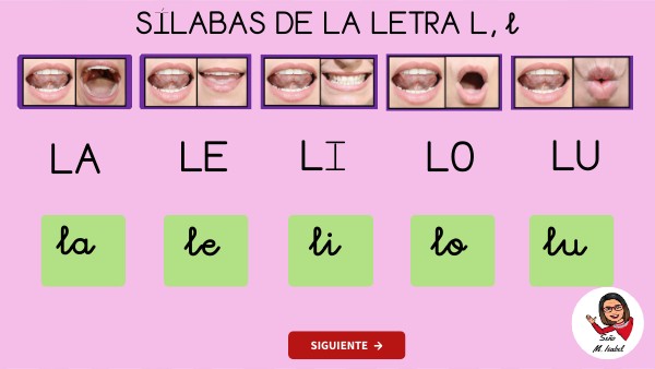 SÍLABAS LETRA L